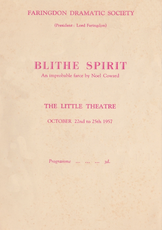 Blithe Spirit 1957 - Faringdon Dramatic Society