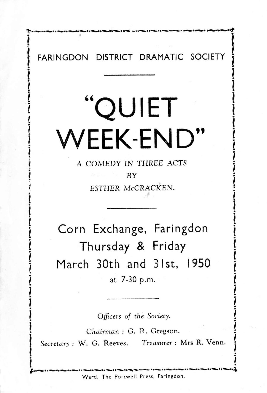 Quiet Weekend 1950 - Faringdon Dramatic Society (FDS)