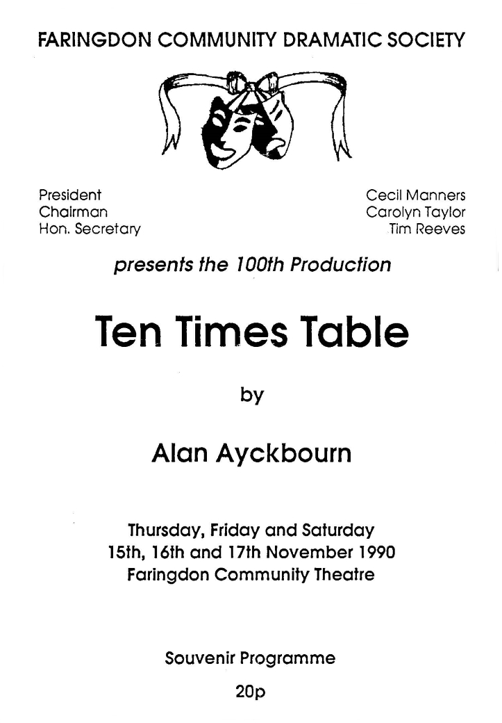 Ten Times Table 1990 - Faringdon Dramatic Society